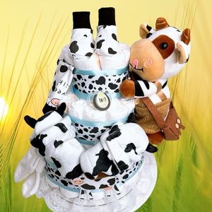 Handmade | Accessories | Cow Diaper Cake Farm Baby Shower Gift | Poshmark
